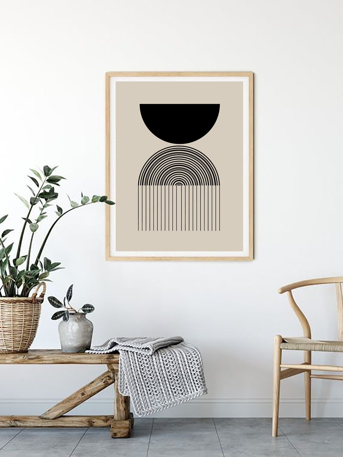 Boho Minimalist Abstract Art, Abstract Poster, Mid-century Modern, Home ...