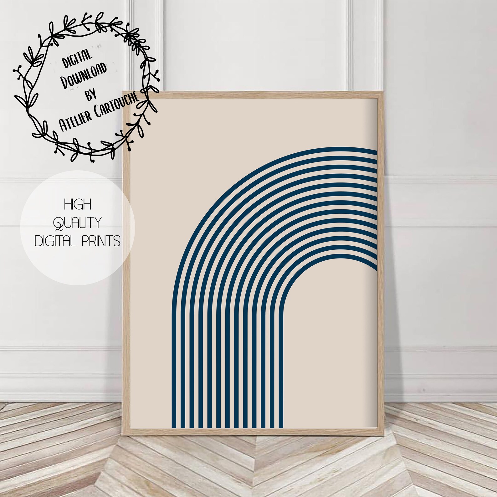 Boho Minimalist Rainbow, Abstract Art, Abstract Poster, Mid-century ...