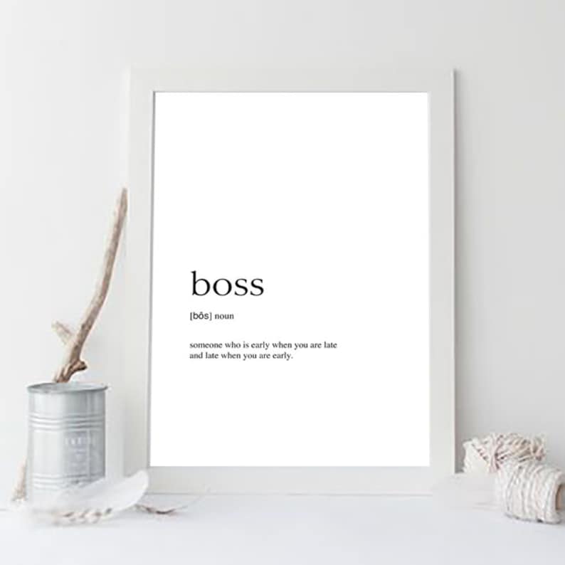 Boss Definition Print, Digital Download, Home Office Print, Modern ...