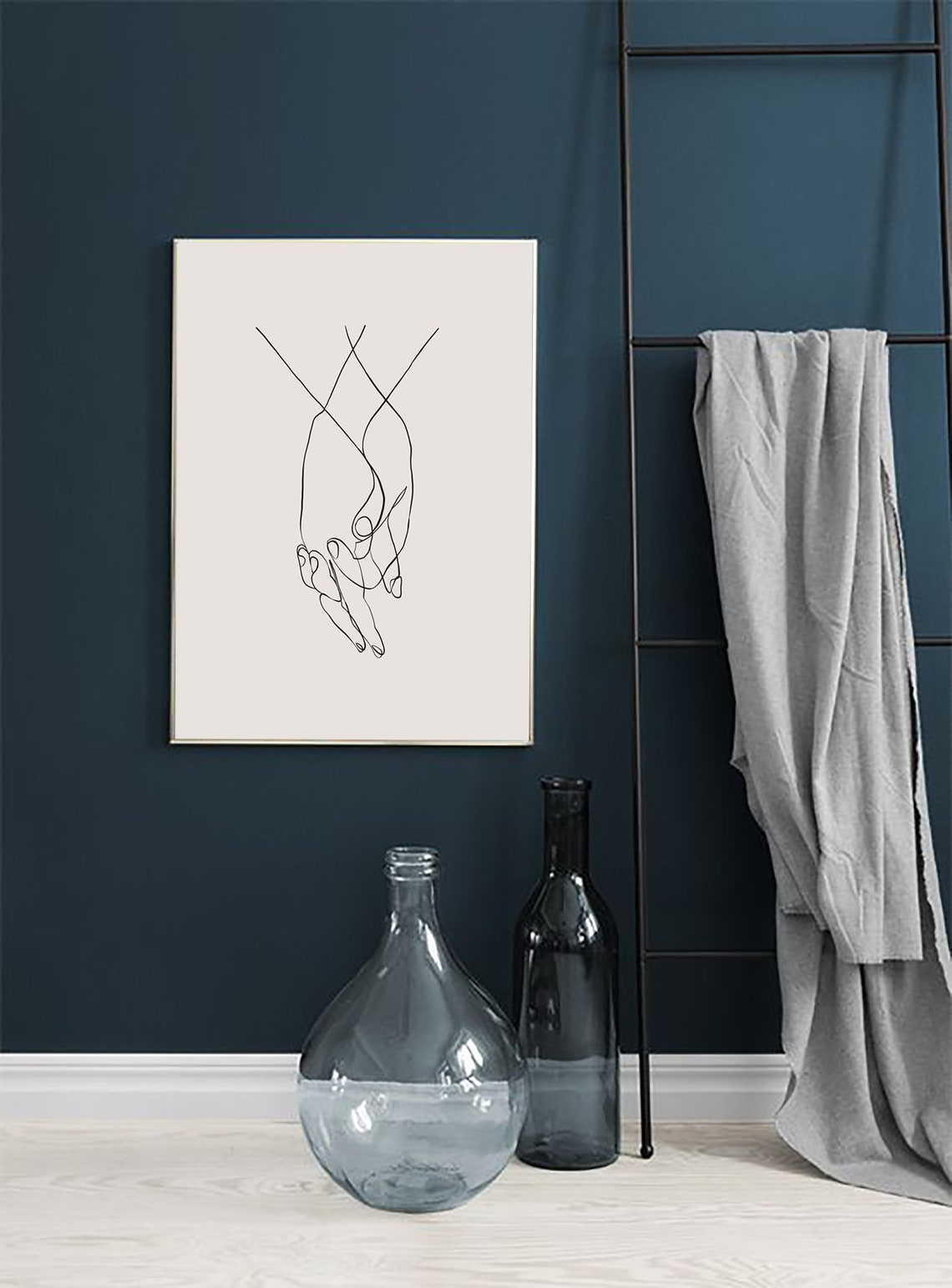 Holding Hands One Line Poster Abstract Art Abstract Poster - Etsy Canada