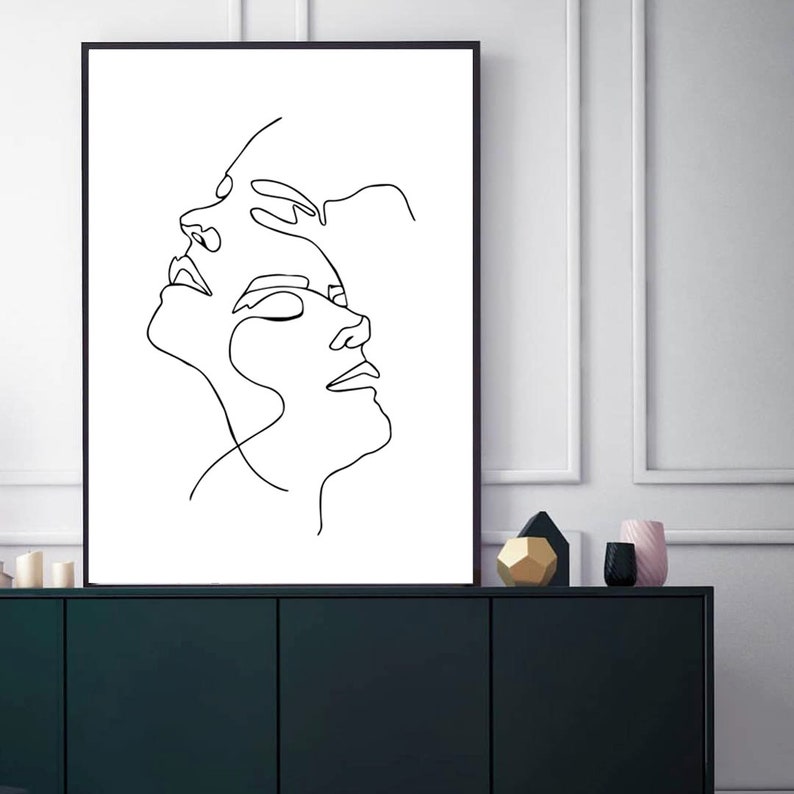 SET of 3 One Line Poster Trio Abstract Art Abstract Poster - Etsy