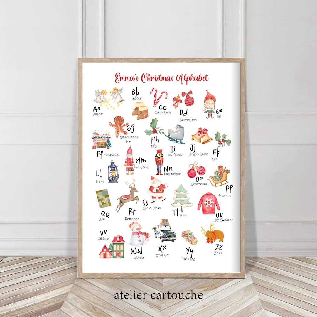 Customizable Christmas Alphabet Print, Christmas Decor, Christmas ...