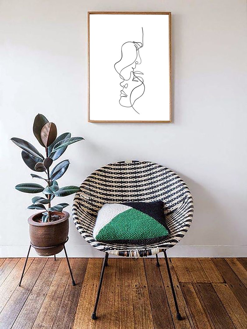 Couple One Line Poster Abstract Art One Line Art Abstract - Etsy