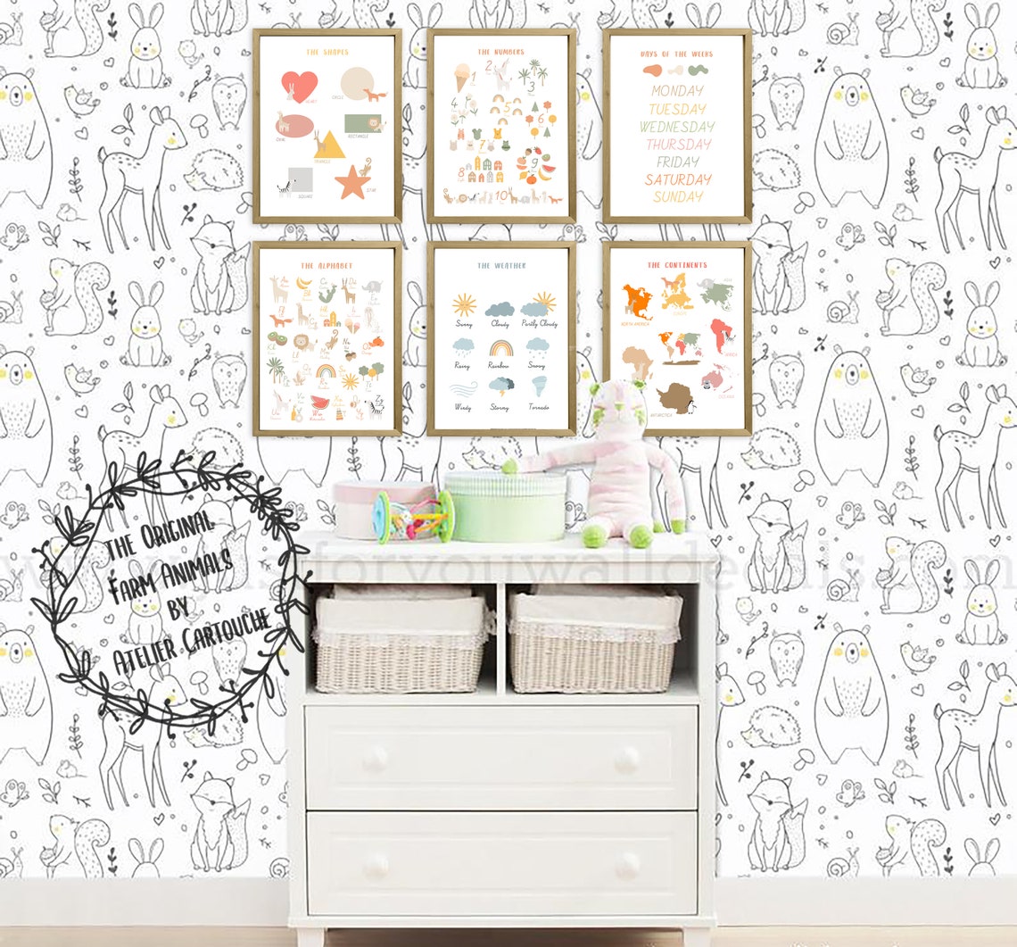 Set of 6 Homeschool Printables, Scandinavian Poster, Educational Prints ...