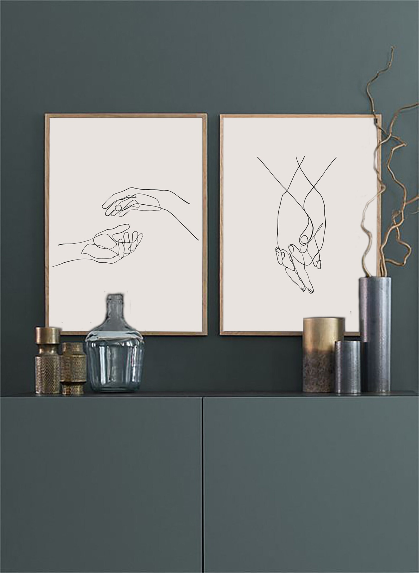 Holding Hands One Line Poster Abstract Art Abstract Poster - Etsy Canada