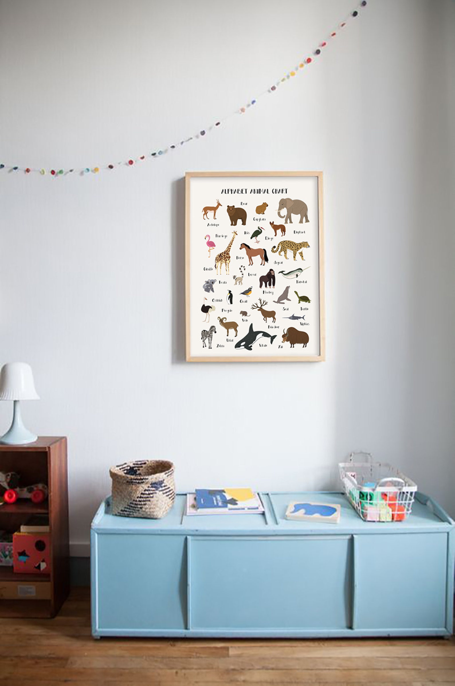 Animal Alphabet Poster, Educational Prints for Kids, Kindergarten ...