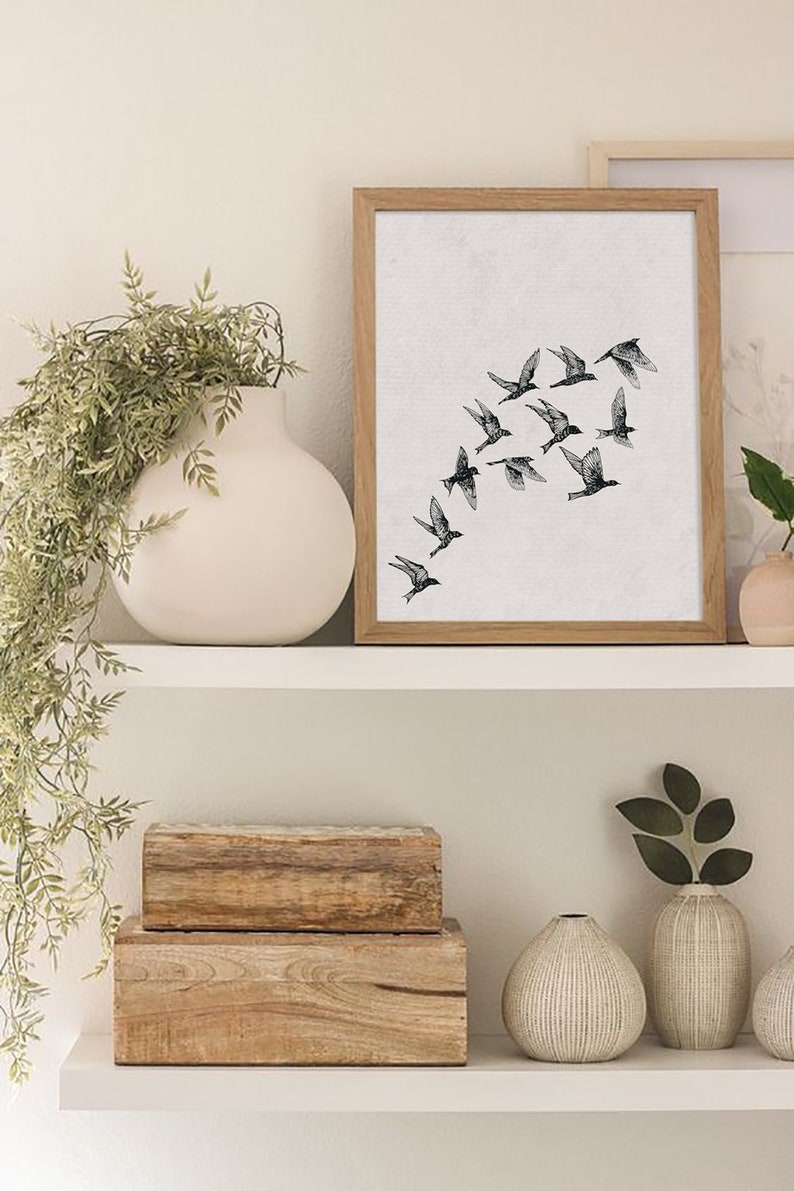 Flying Birds Print Bird Wall Art Flying Birds Digital Print - Etsy