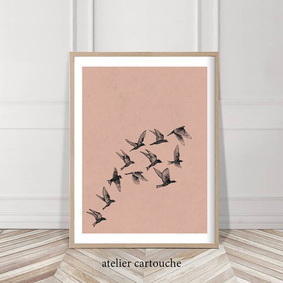 Flying Birds Print Bird Wall Art Flying Birds Digital Print - Etsy