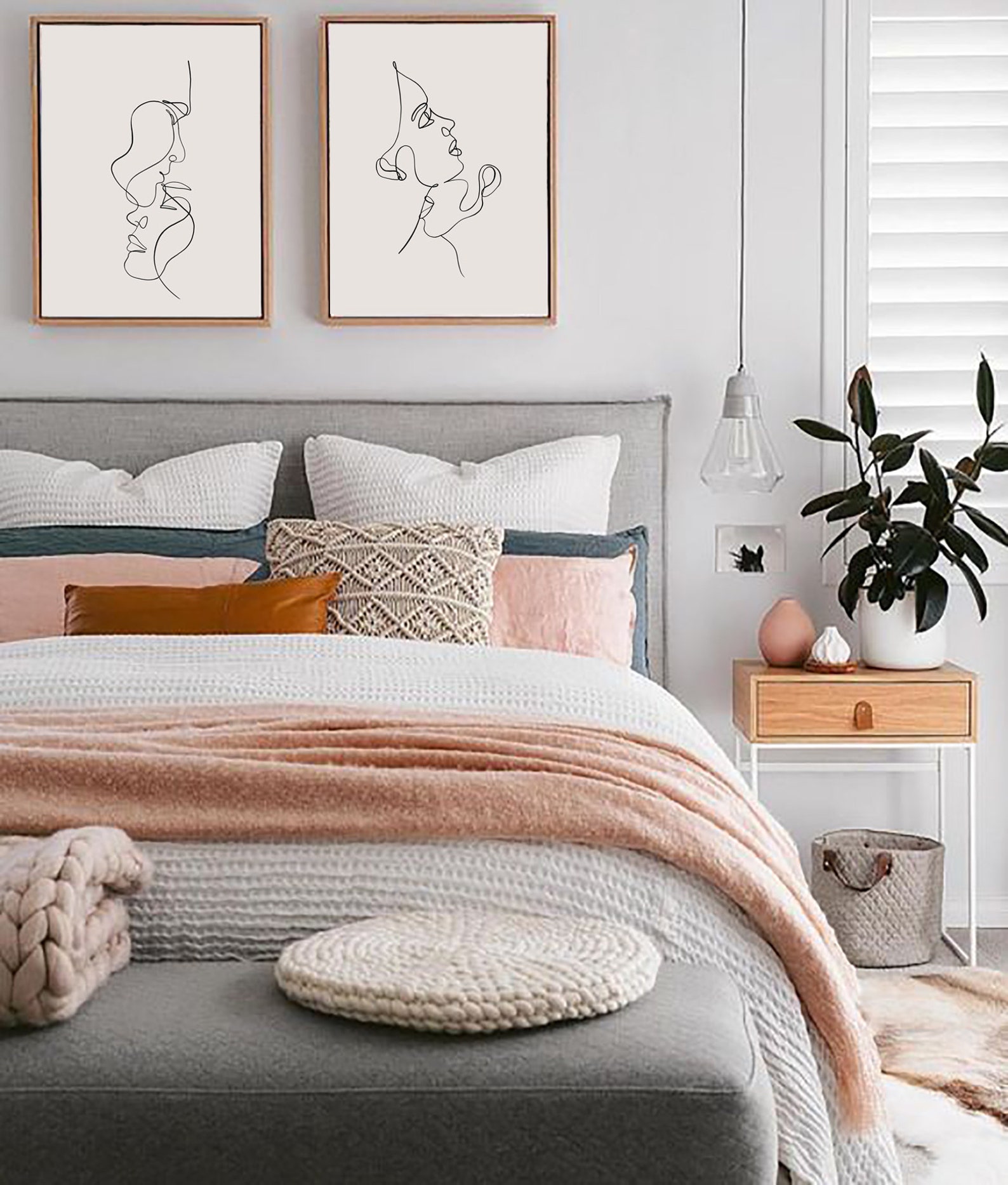 Couple one line Poster Abstract art one line art abstract | Etsy