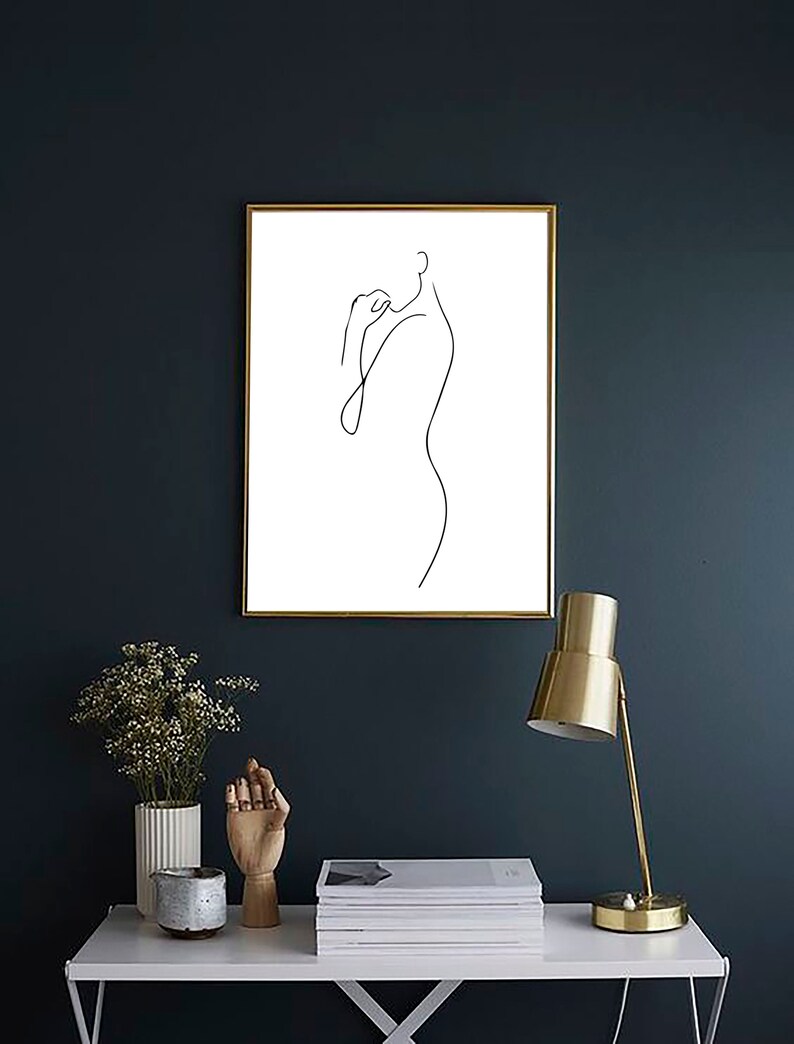 Woman Figure One Line Poster, Abstract Art, Abstract Poster, Modern Art ...