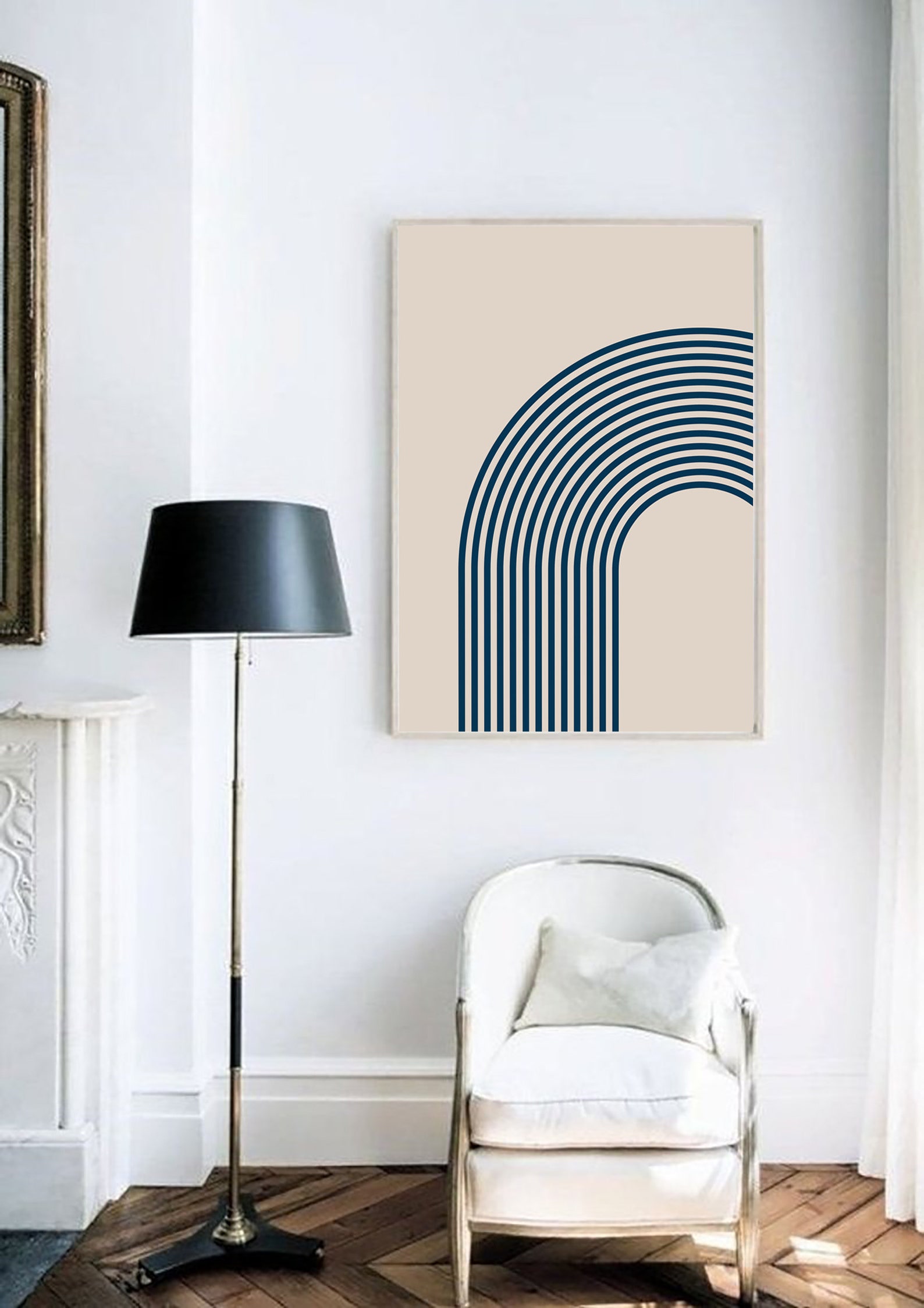 Boho Minimalist Rainbow, Abstract Art, Abstract Poster, Mid-century ...