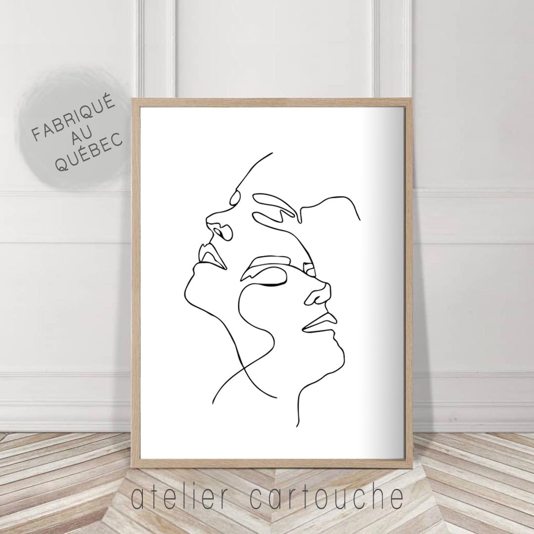 Double Face One Line Poster Abstract Art Abstract Poster - Etsy