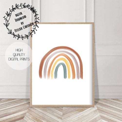 Printable Modern Boho Nursery Rainbow Art Rainbow Girls Room - Etsy