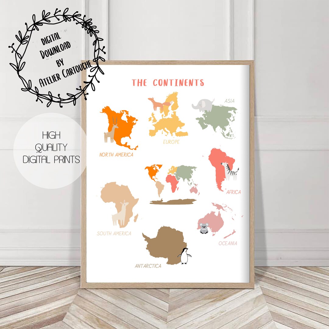 Scandinavian Continents Poster, Educational Prints for Kids ...