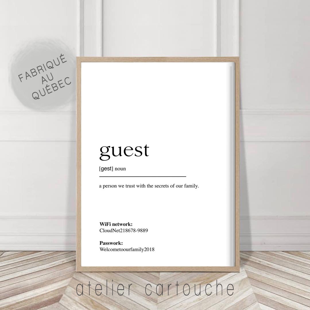 Guest Definition, Definition Prints, Quote Prints, Wifi Password ...