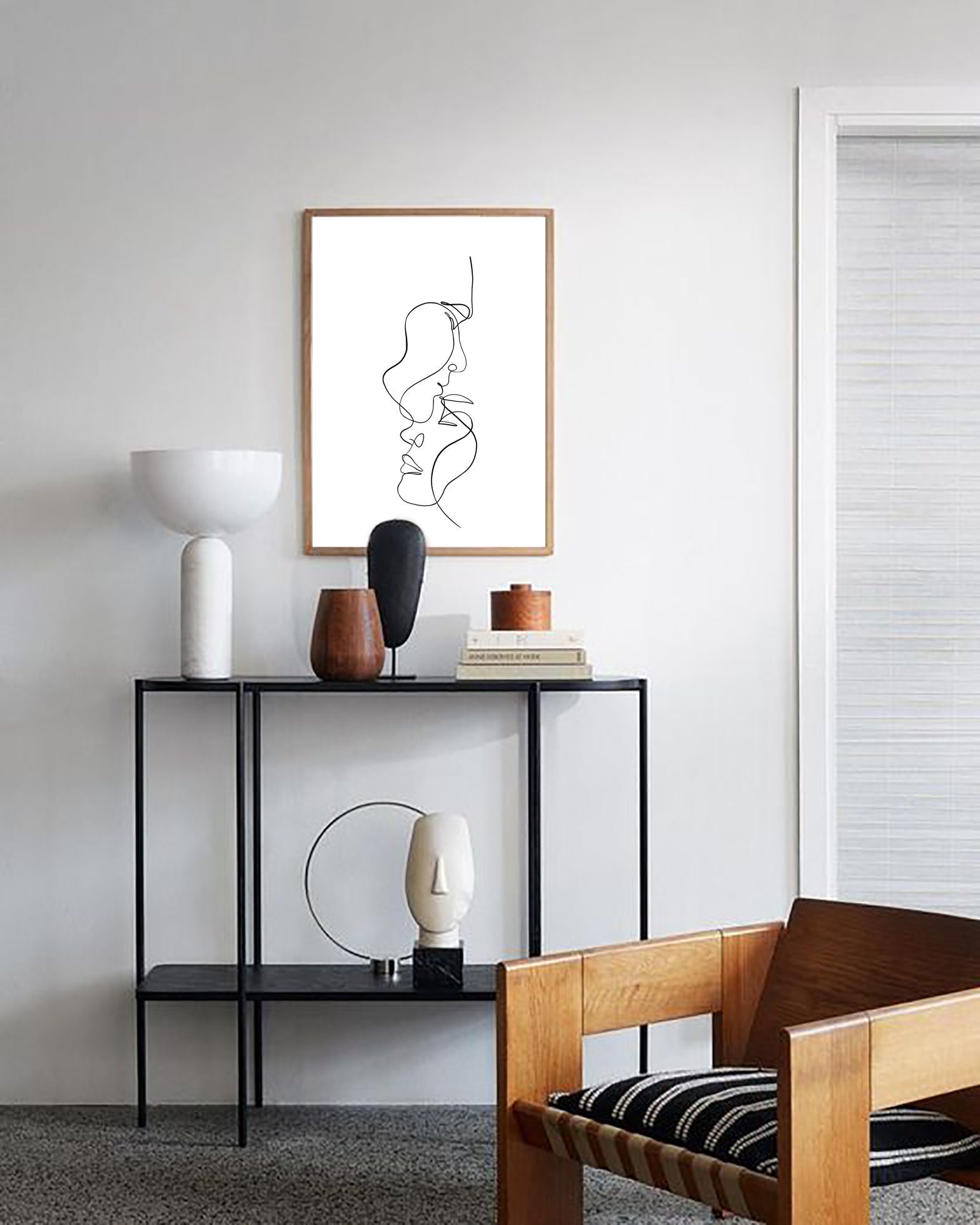 Couple One Line Poster, Abstract Art, One Line Art, Abstract Poster ...