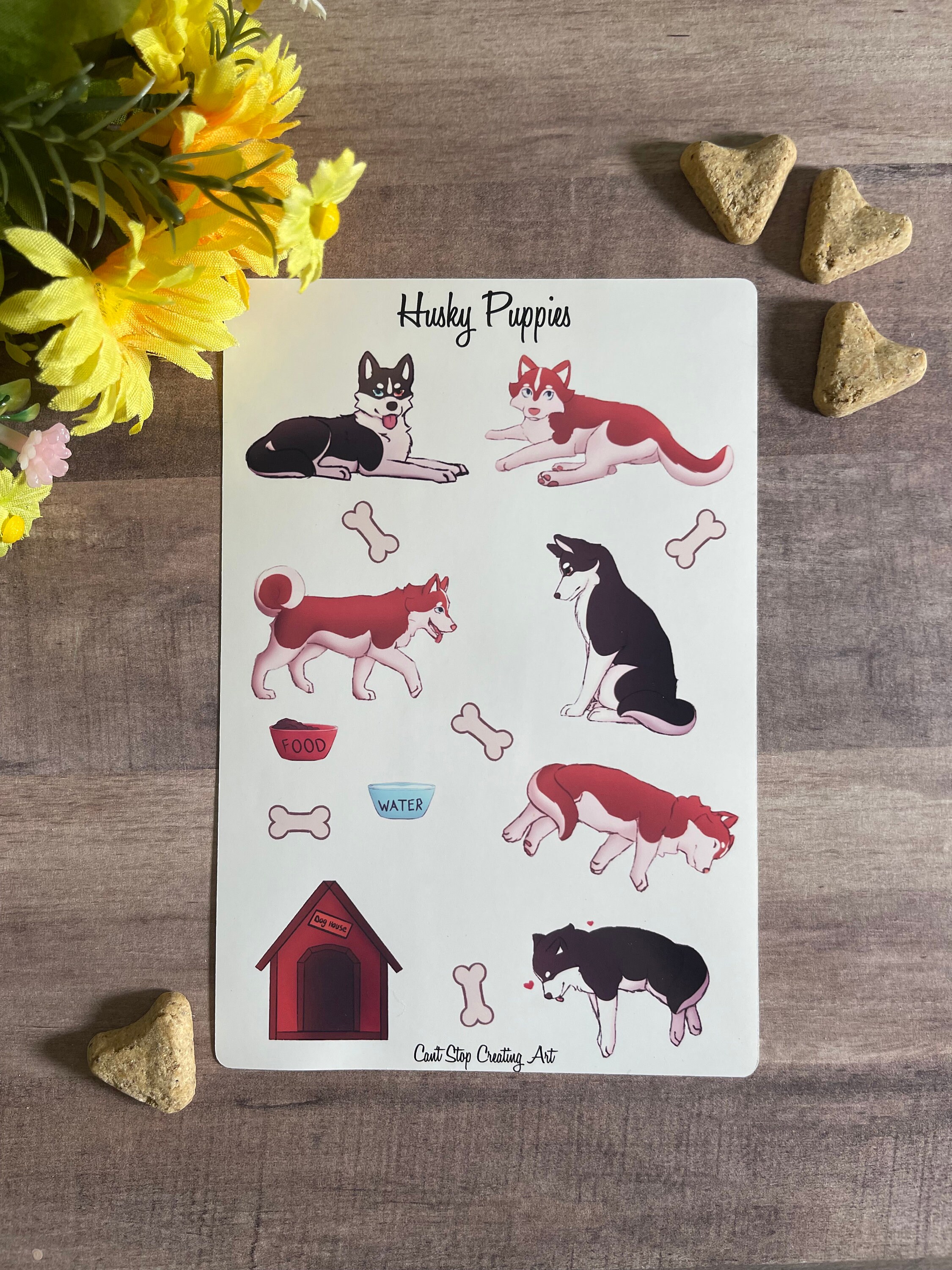 Husky Puppy Stickers Huskies Journaling Craft Planners Scrapbooking - Etsy