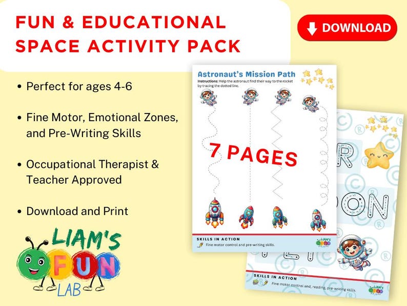Space Activity Bundle Pack for Preschoolers | Fine Motor, Emotional ...
