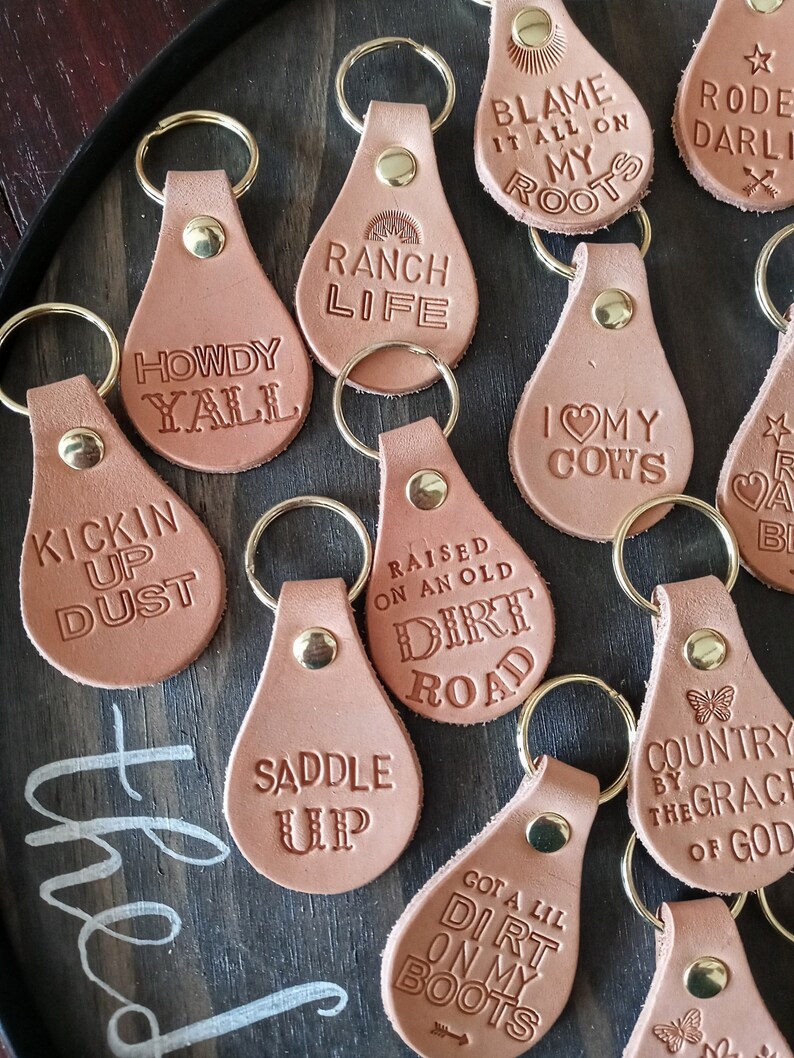 Western Leather Keychains Keyrings Key Chains Handmade - Etsy