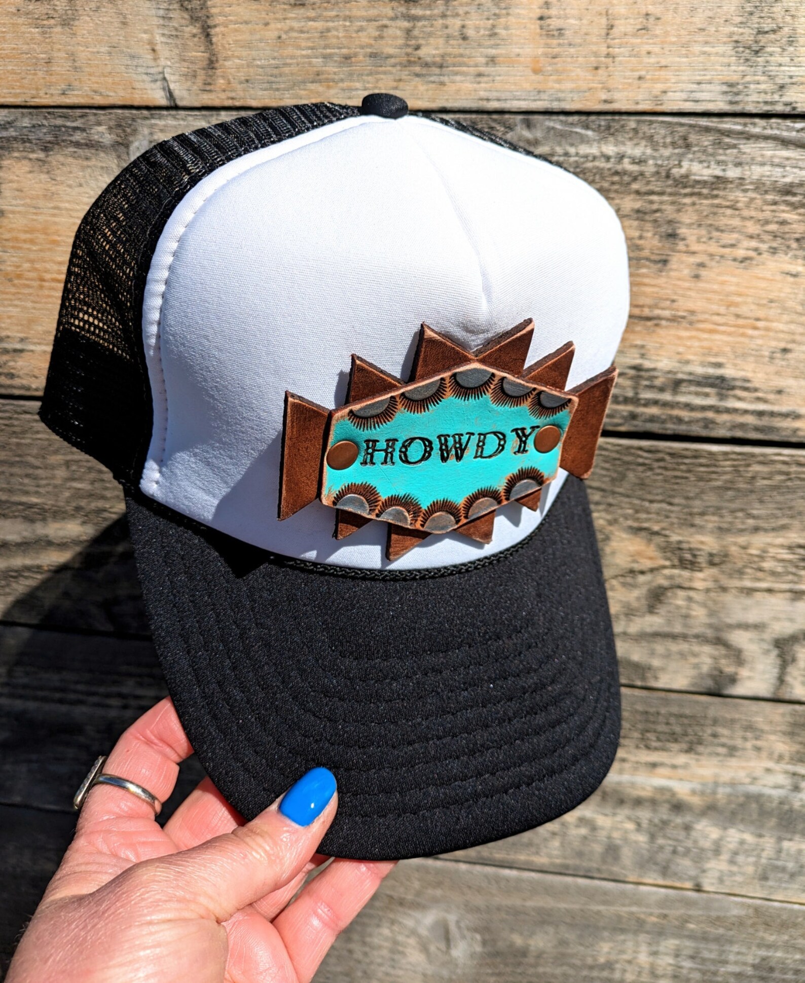 Western Trucker Hat, Hand Tooled Leather, Howdy, Long Live Cowgirls - Etsy