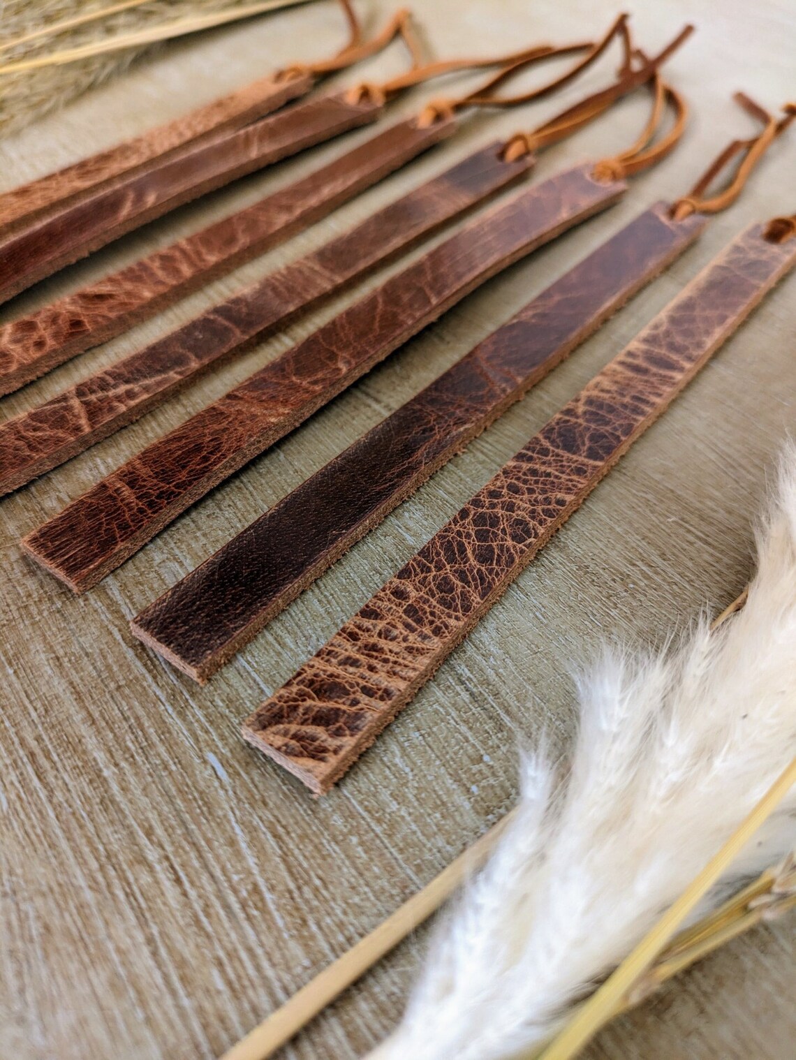 Distressed Leather Bookmark, Buffalo Leather, Handmade - Etsy