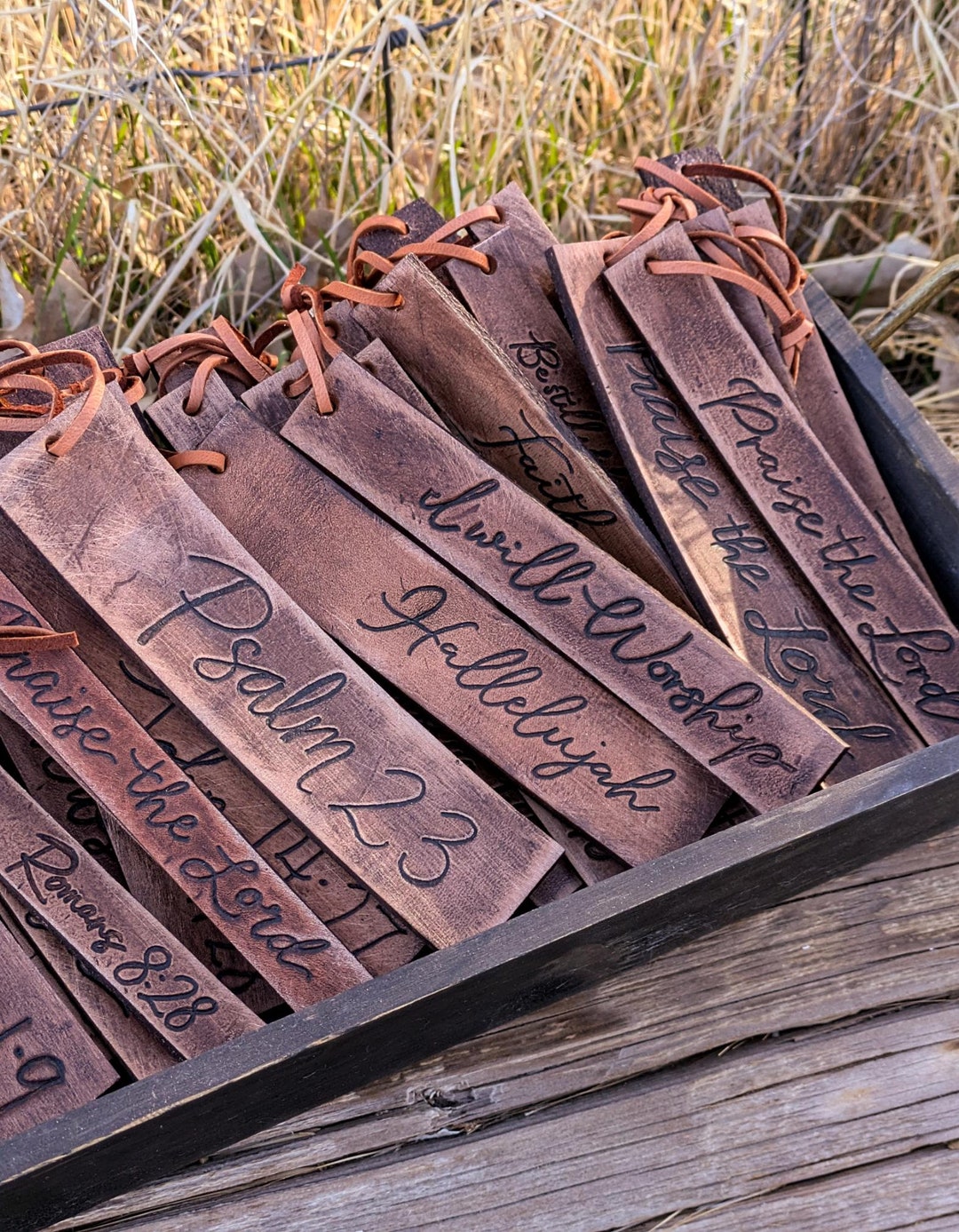 Custom Leather Bookmark, Christian, Scripture, Bible Verse ...