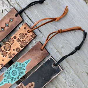 Hand Tooled Leather Bookmark, One of a Kind - Etsy