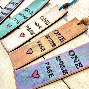 Leather Bookmark, One More Page, Handmade, One of a Kind Bookmarks - Etsy