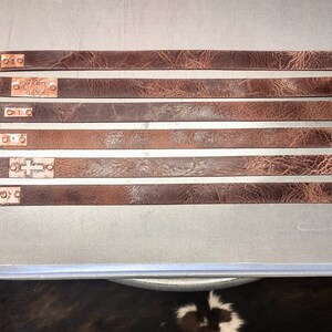 Buffalo Leather Hat Band, Distressed, Copper Cross, Handmade Hat Bands ...