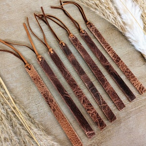 Distressed Leather Bookmark, Buffalo Leather, Handmade - Etsy