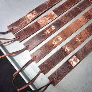 Buffalo Leather Hat Band, Distressed, Copper Cross, Handmade Hat Bands ...