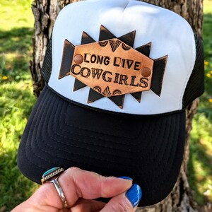 Western Trucker Hat, Hand Tooled Leather, Howdy, Long Live Cowgirls - Etsy