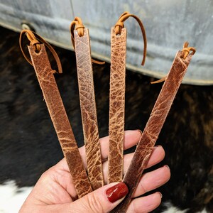 Distressed Leather Bookmark, Buffalo Leather, Handmade - Etsy