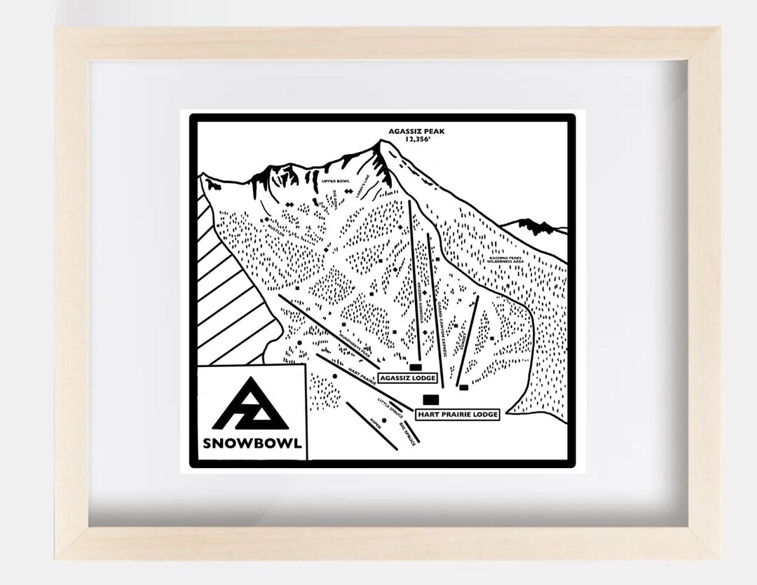 Snow Bowl Trail Map Wall Art - Digital Print - Etsy