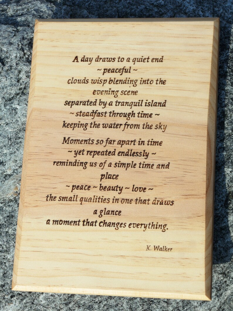 Pyrography poem Plaque - Etsy
