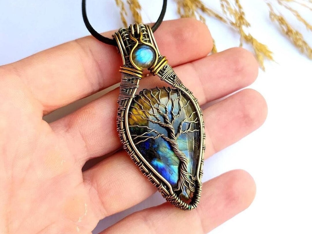 Labradorite Tree of Life Pendant: Handmade Wire Wrapped Gemstone ...