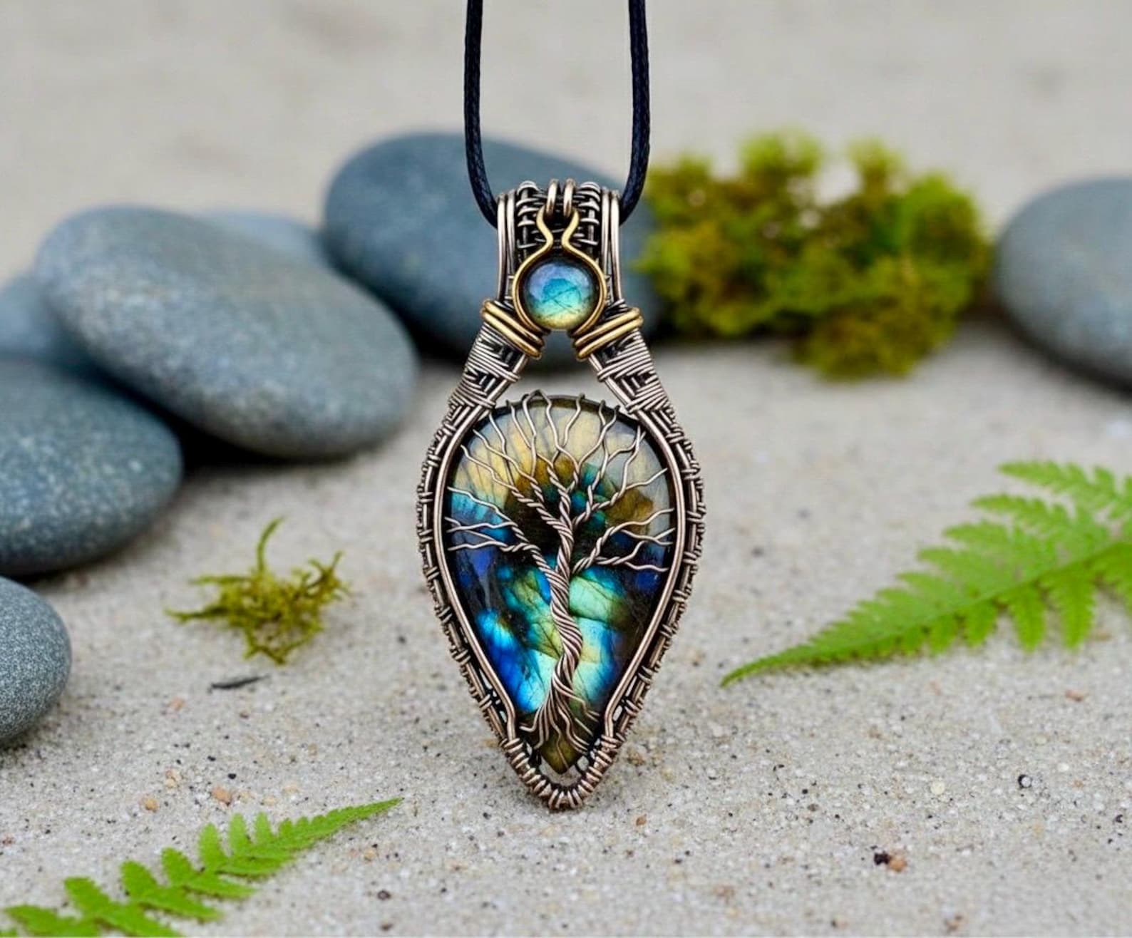 Labradorite Tree of Life Pendant: Handmade Wire Wrapped Gemstone ...