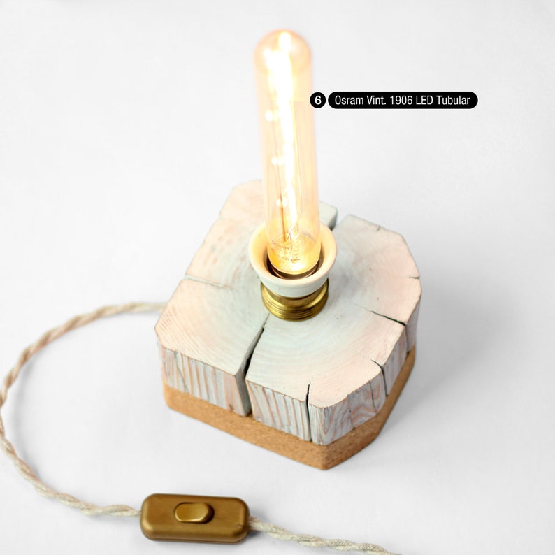 Unique Wooden Desk Lamp From Salvaged Old Barn Beam Solid Wood, With ...
