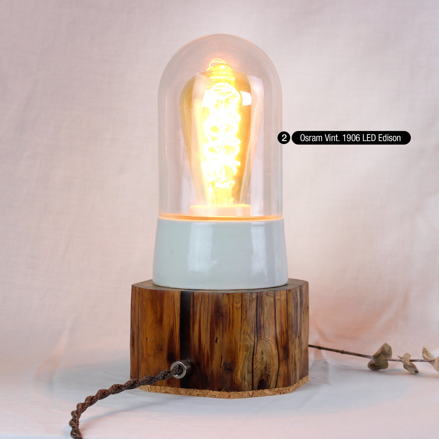 Rustic Wood Table Lamp, Unique Bedside Lamp With Salvaged Old Barn Beam ...