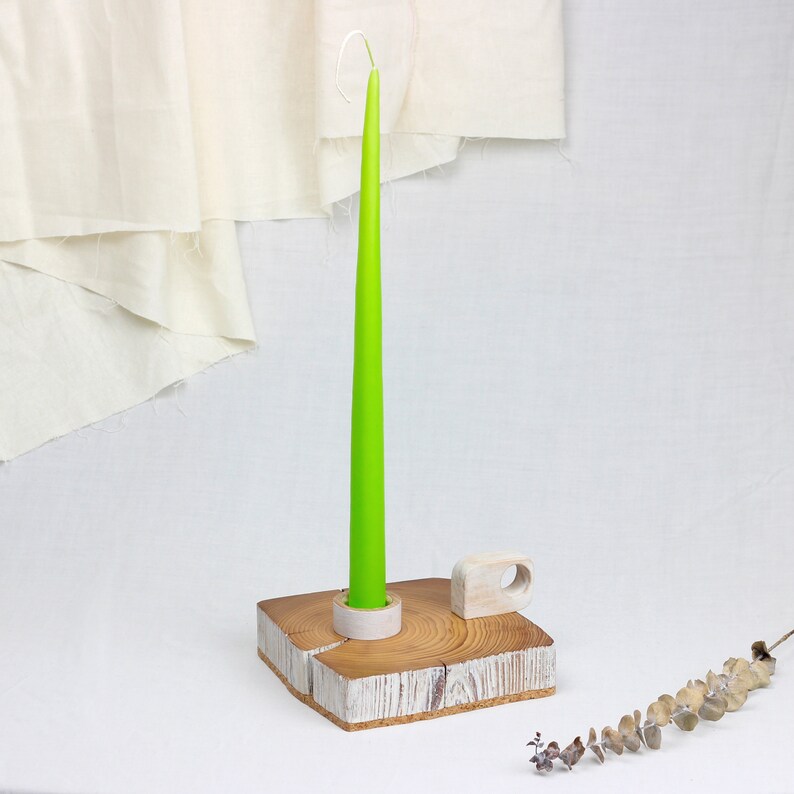 Wooden Candle Holder With Handle From Salvaged Barn Beam / Wee Willie ...