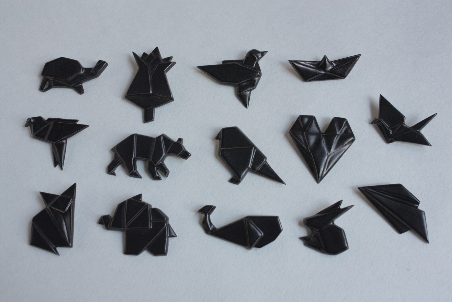 Origami Brooch Origami Marlet Origami Bird Ceramic Brooch | Etsy