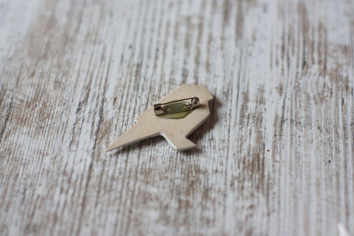 Origami Brooch Black Brooch Dove Ceramic Brooch Laconic - Etsy