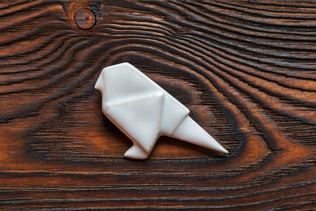 Origami Brooch Origami Dove Origami Bird Broche Ceramic Brooch - Etsy