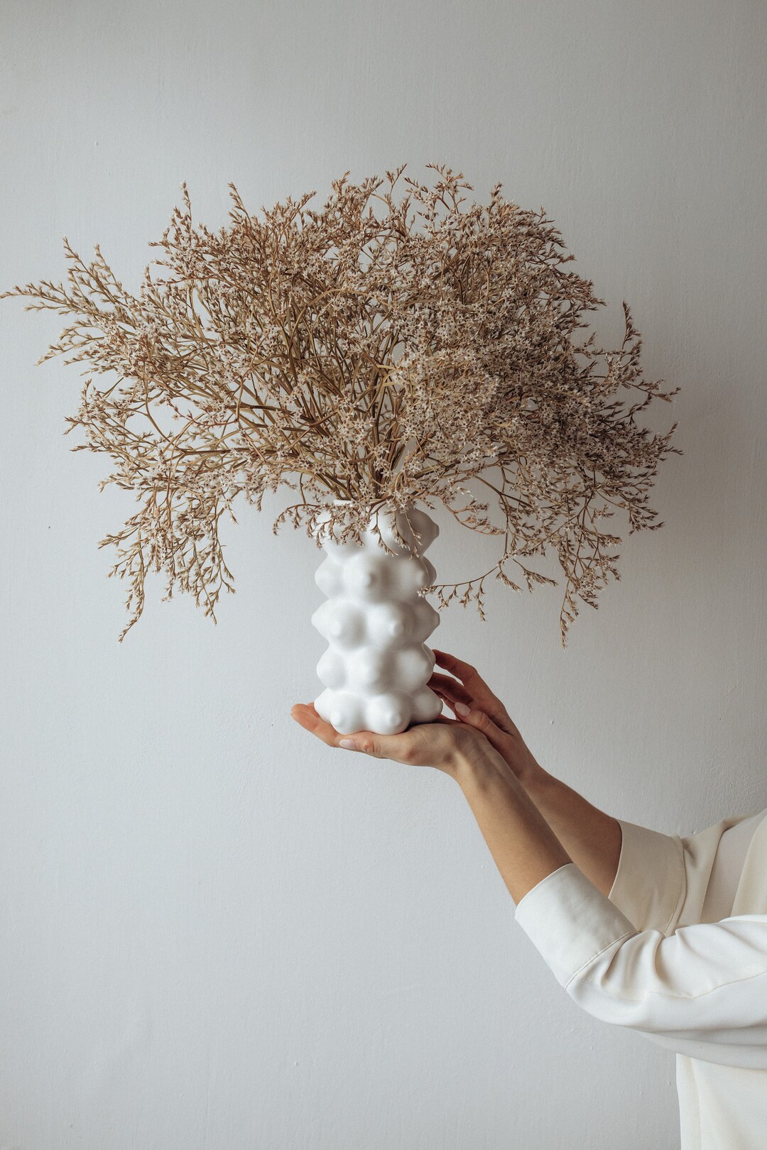 Ceramic Flower Vase, Modern Ceramic Vase, Wall Flower Decor, Flower ...