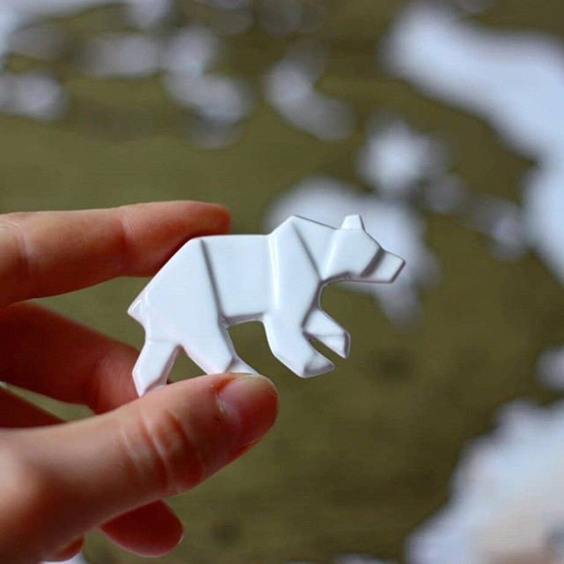 Oso de origami broche de origami oso polar animal de - Etsy España
