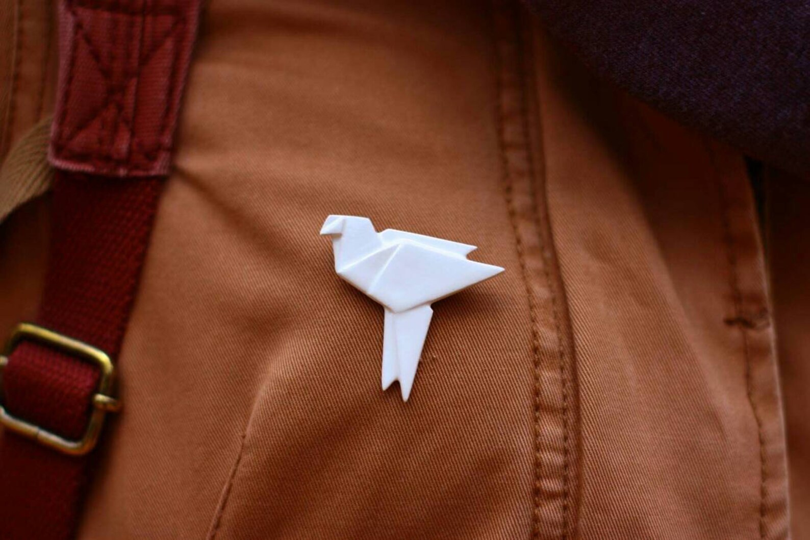 Origami Brooch Origami Marlet Origami Bird Ceramic Brooch - Etsy