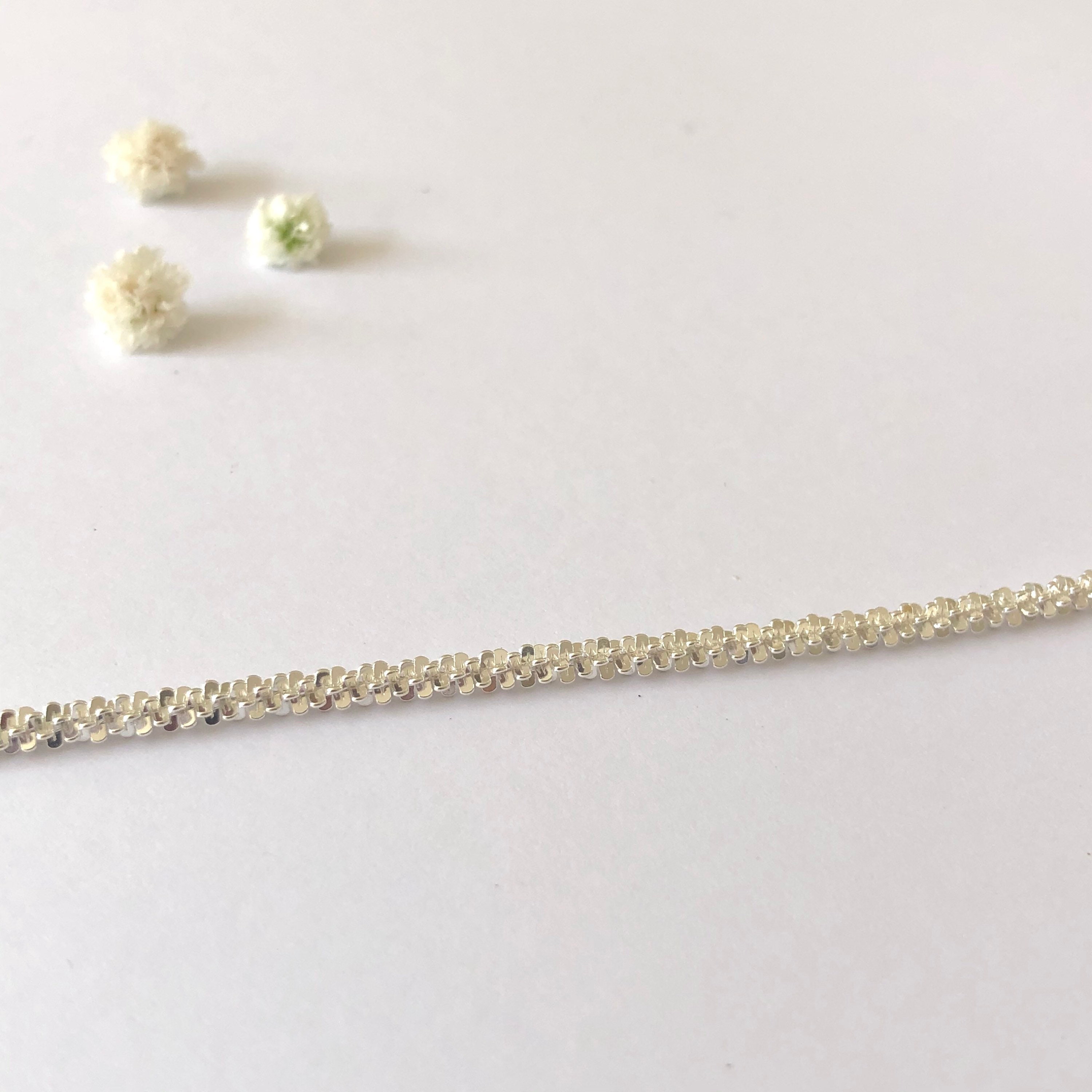 Sterling Silver Sparkly Simple Bracelet Silver Twist Bracelet - Etsy UK