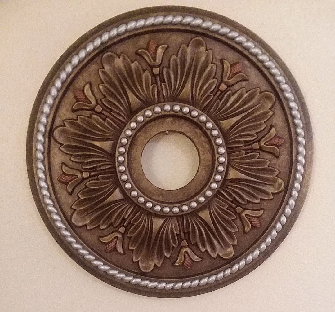 Stylish Bronze Brown Brass Pearl Ceiling Medallion - Metallic Paint - Etsy