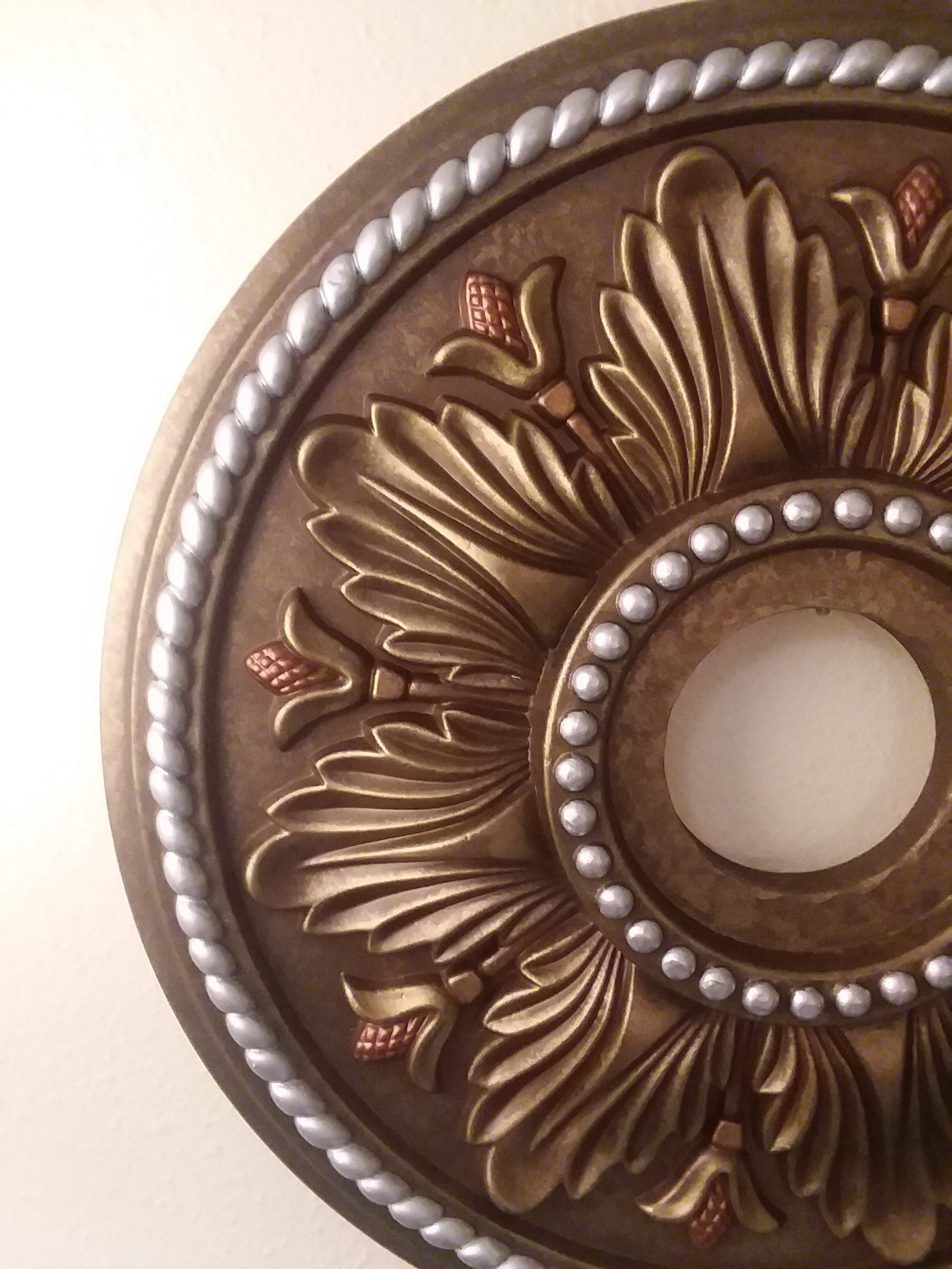 Stylish Bronze Brown Brass Pearl Ceiling Medallion - Metallic Paint - Etsy