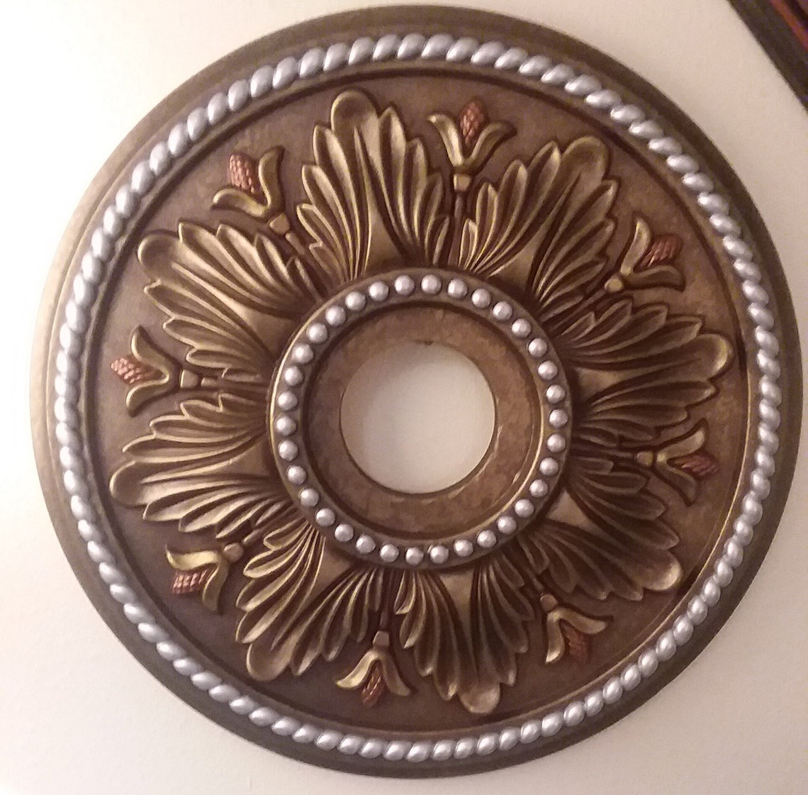 Stylish Bronze Brown Brass Pearl Ceiling Medallion - Metallic Paint - Etsy